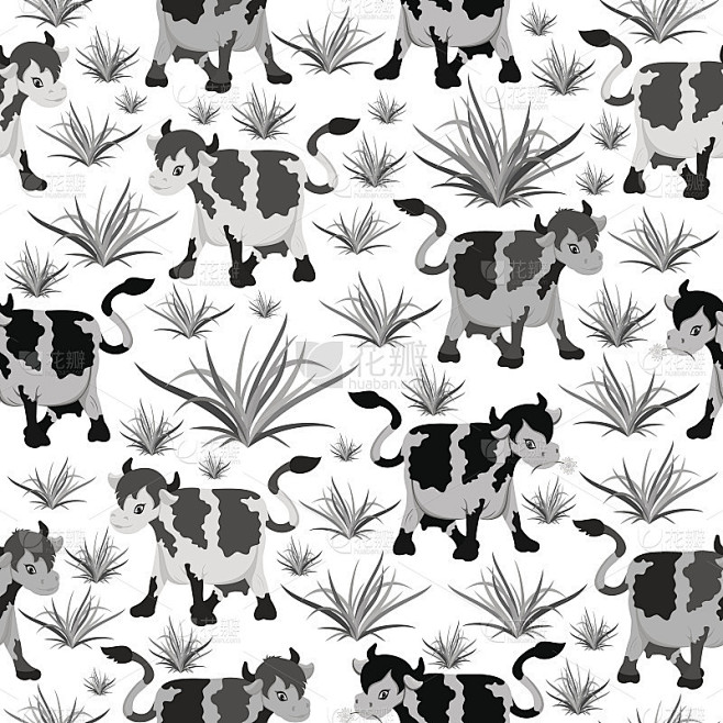 Seamless cow pattern
