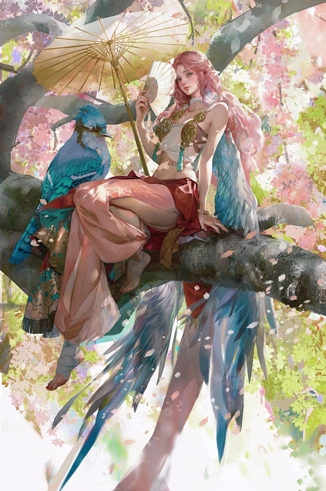 Oriental flower-Little birdie -花瓣网