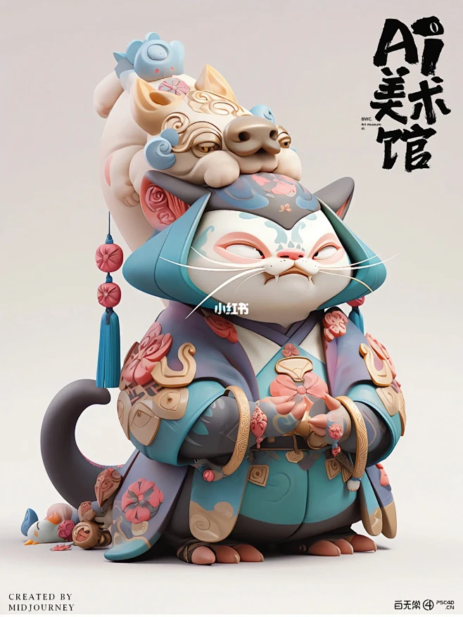 AI绘画 mj国风小怪兽IP 附关键词 (4)