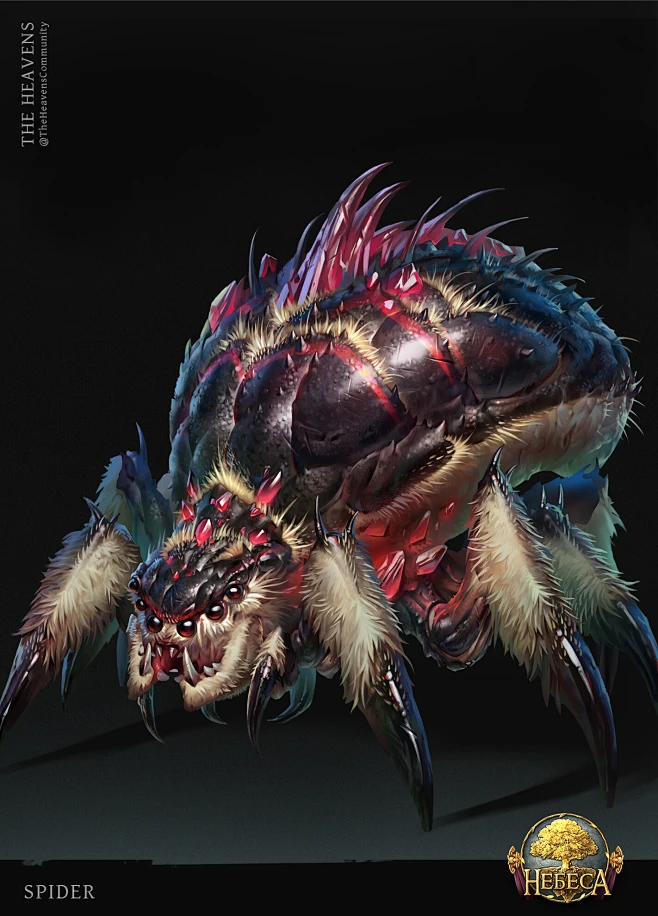Spider character concept, Vlad Ovoy : Spider art for game "The Heavens"-花瓣网