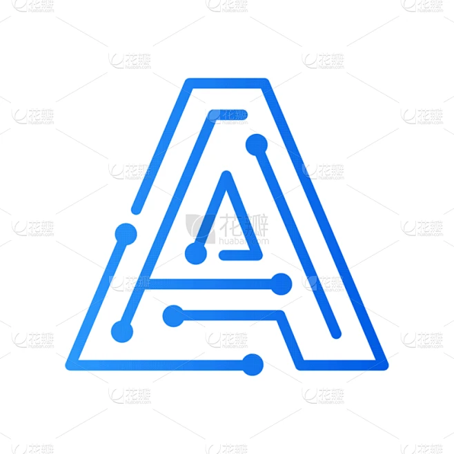 initial letter a circuit logo素材-花瓣网
