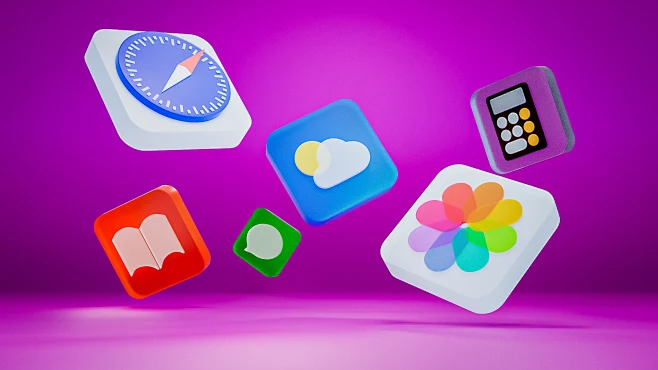 iOS 3D APP ICONS-花瓣网