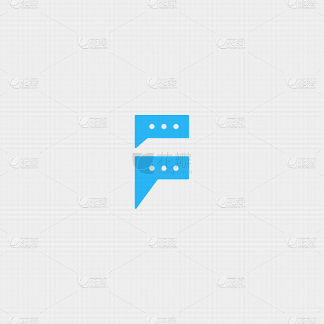 letter f chat logo template design
