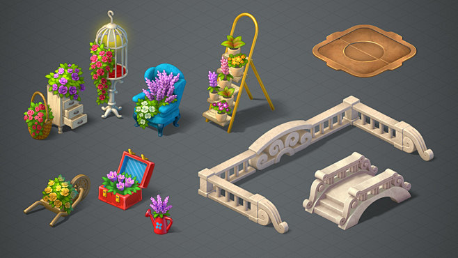 gardenscapes playrix mobile game game design 3D Isometric Изометрия
