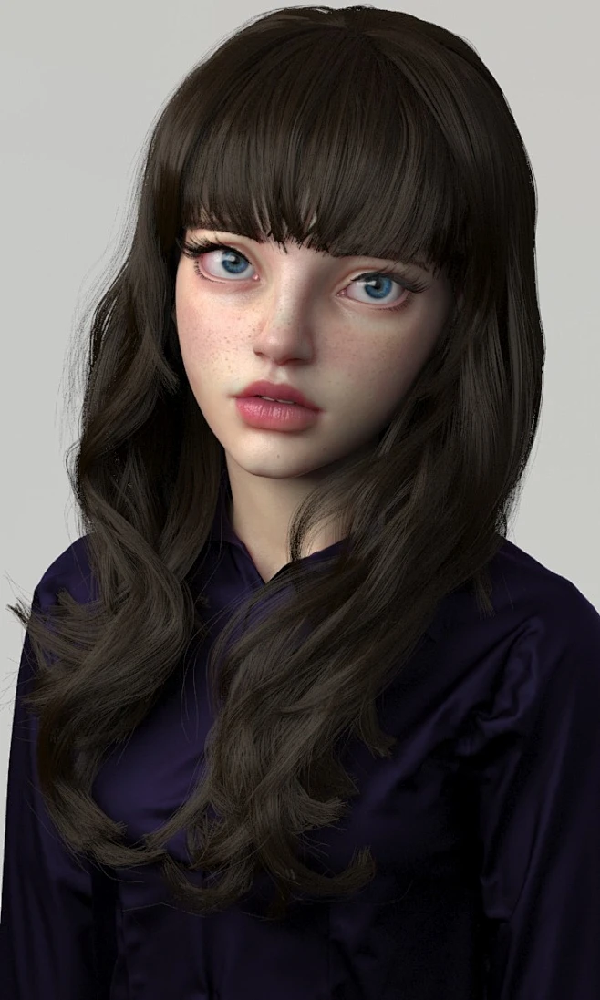 girlface_render, soojong kim : face render using vray inspired by Irakli Nadar's illusts, link ...