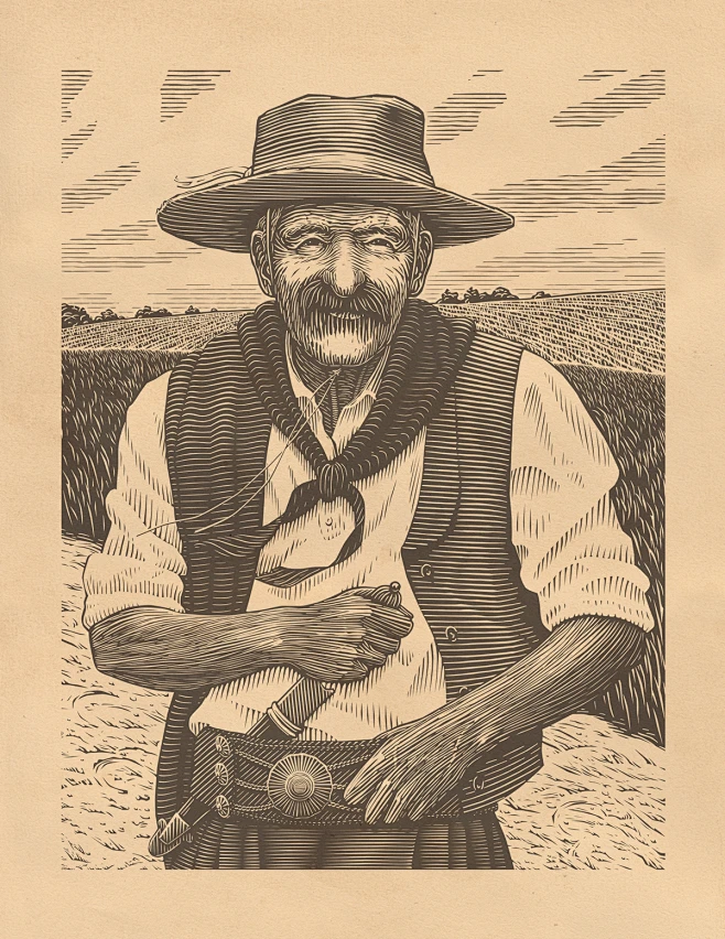 Gaucho Rum : Illustration of a Gaucho for an upcoming beverage label ...