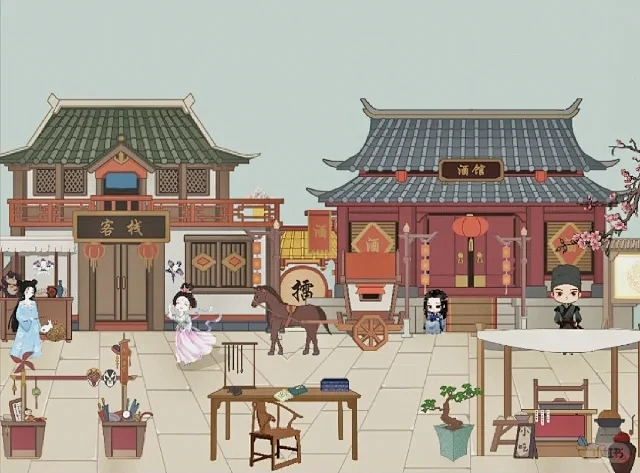 古代插画场景上色 - 小红书搜索图片_古代建筑-街道图片素材-花瓣网