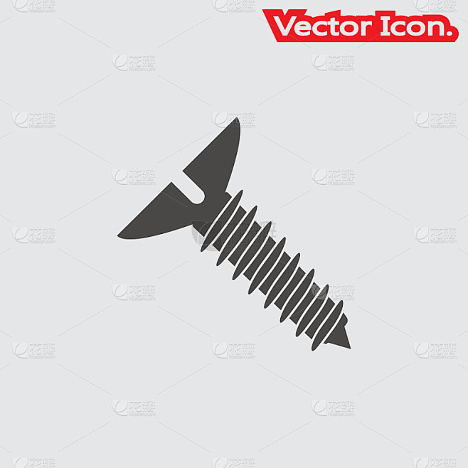 screw-bolt icon isolated sign symbol and flat sty