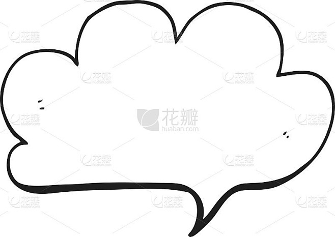 黑白卡通云语音泡泡