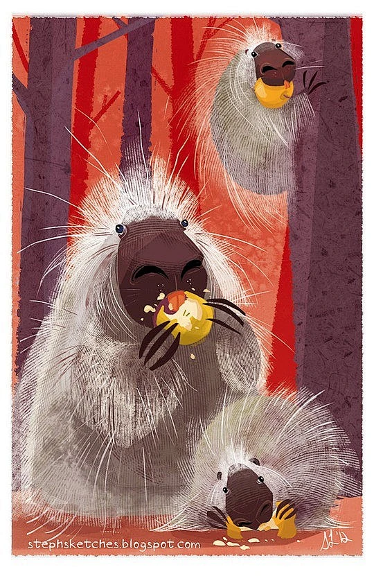 Stephanie Laberis可爱动物插画-花瓣网