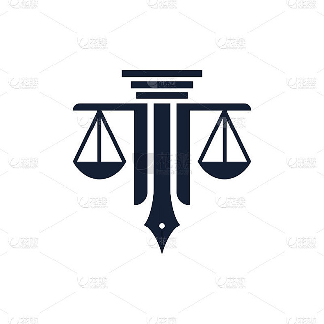 律师法律图标设计模板矢量孤立插图