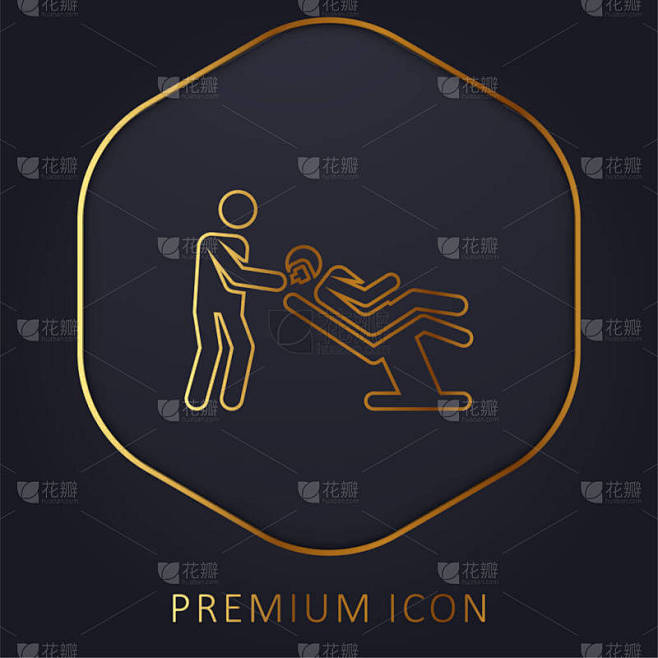 Barber golden line premium logo or icon