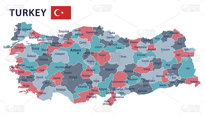 土耳其-地图和旗帜â 插图