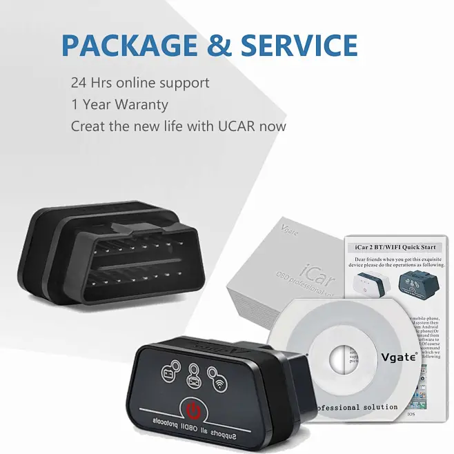 Amazon.com: vgate iCar 2迷你 elm327 OBD II WIFI 汽车诊断扫描工具适用于 IOS 和 Android 带开关自动休眠, 黑色: Automotive-花瓣网