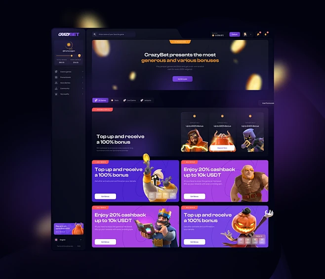 Website Design design casino ui design ux Web Design Webdesign gambling ...