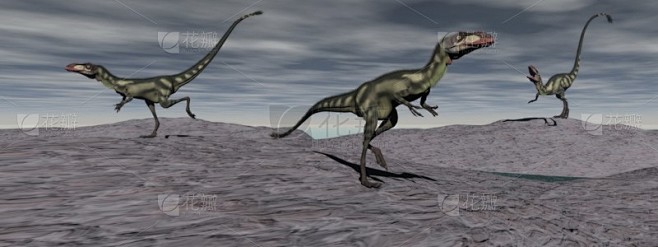 three dilong dinosaur - 3d render