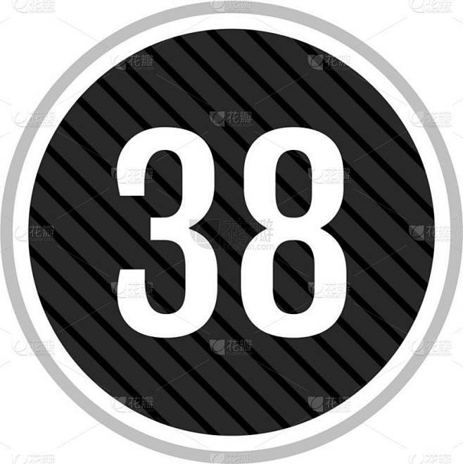 Number 38 icon. flat vector illustration