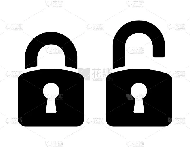 Padlock simple icons set. Vector图片_其他图片图片素材-花瓣网