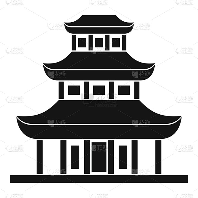 寺庙,图标,极简构图,亚洲,传统,风景,修道院素材-花瓣网