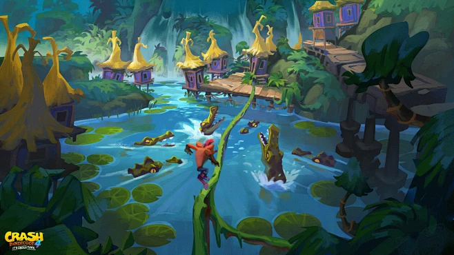 {游戏系列} 美国Crash 4 古惑狼（场景，角色，UI）-花瓣网