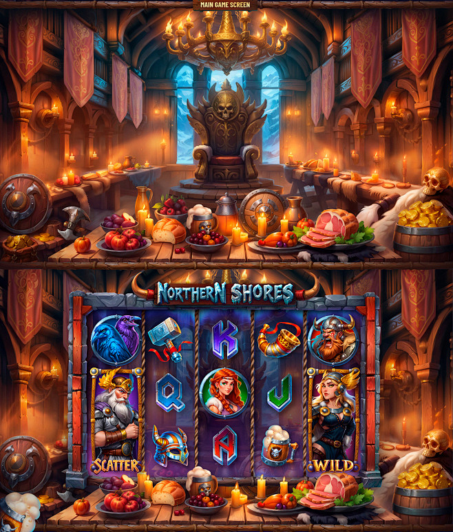 slot game Slots Game Art Casino Game game concept viking mobile game ...