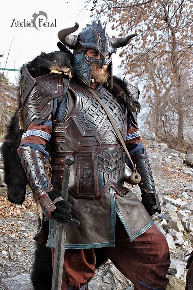 Dwarf Leather Armor by Feral-Workshop fighter barbarian armor clothes ...
