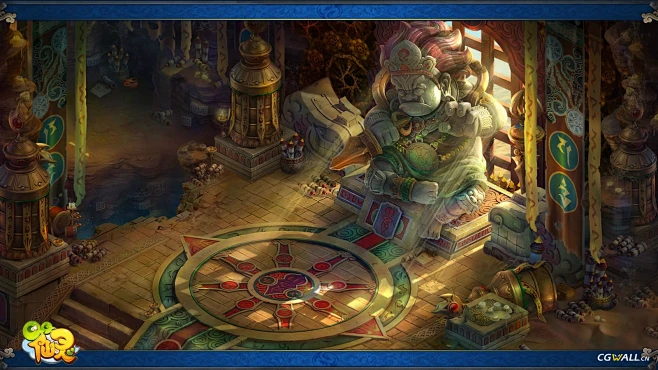 CGwall游戏原画网站_一个富有的大殿设计，很饱满，风格很统一-花瓣网