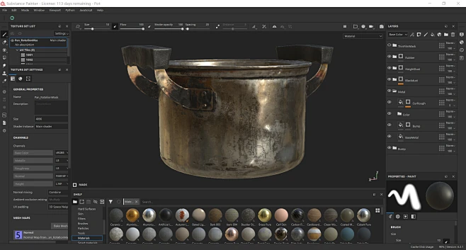 Old cooking pot, Shangyu Wang : texture practise All texture finished ...
