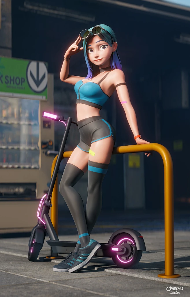 ArtStation - Scooter Girl, Su Chen-花瓣网