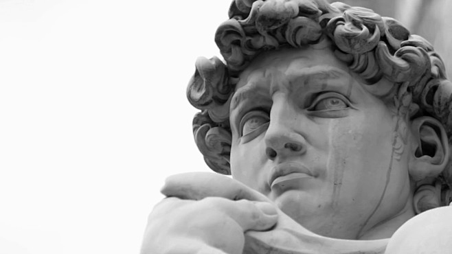 佛罗伦萨米开朗基罗雕塑的大卫，视频高清