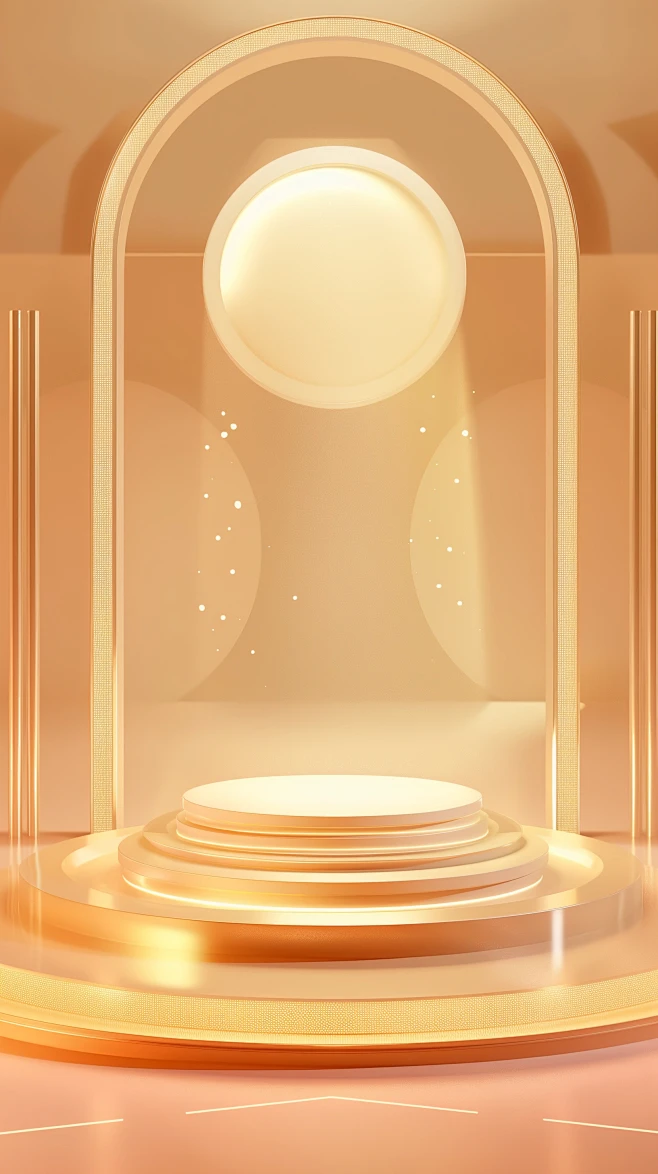 The ecommerce poster features a light golden and golden gradient ...