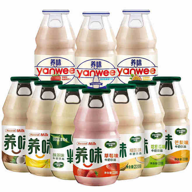yanwee养味草莓牛奶香蕉味220g*6瓶整箱学生早餐水果味酸奶乳酸菌-tmall.com天猫
