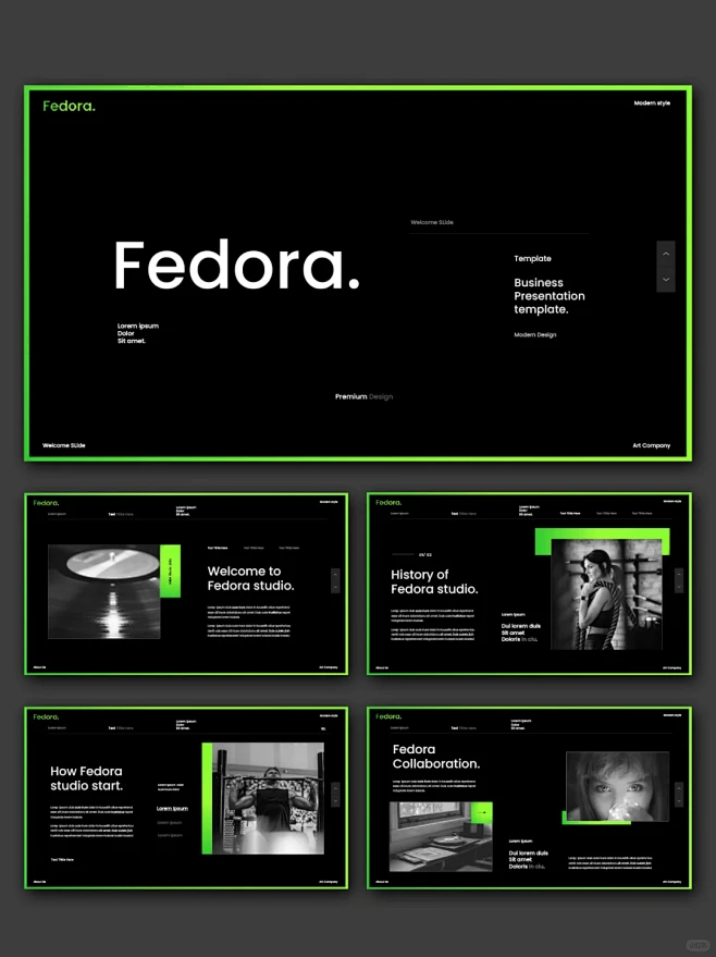 NO.27黑绿色产品宣传创意简约汇报PPT模板 - 小红书-花瓣网