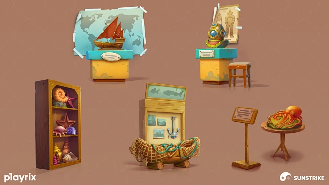 Fishdom environment objects-花瓣网