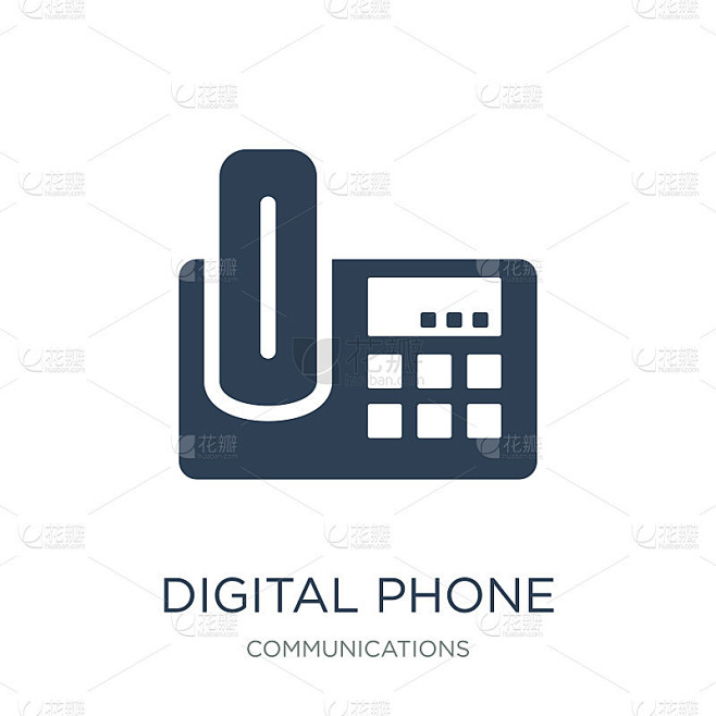 digital phone icon vector on white background, dig