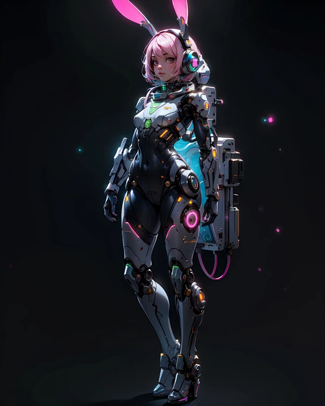 Robots, Bunny robots, Mecha, Neon Cyber Bunny is now available!-花瓣网