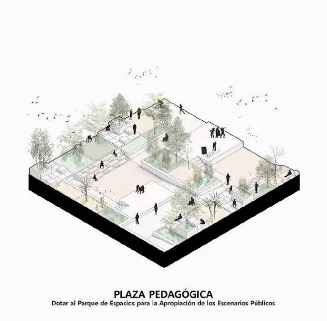 轴侧小场景图，记得破边与留白哦 °Rhino+GH参数化全能班ㅣ从设计思路到建模与出... -花瓣网