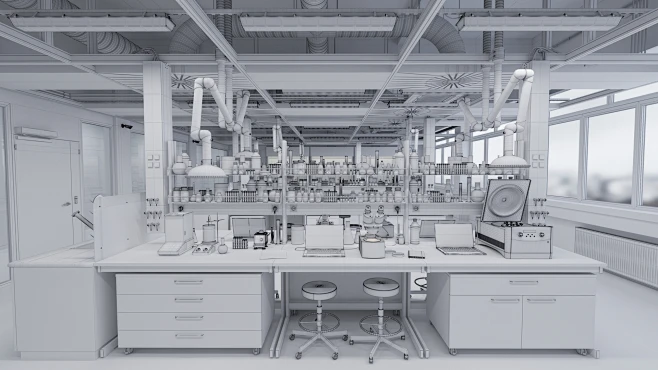 3D laboratory lab-花瓣网