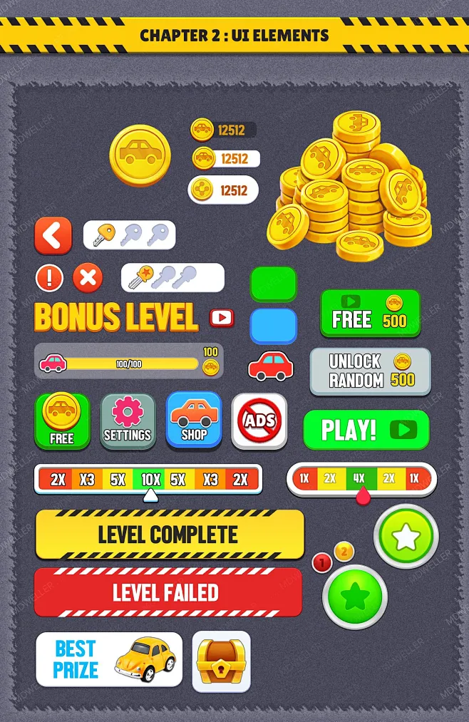 game ui elements car parking game-花瓣网