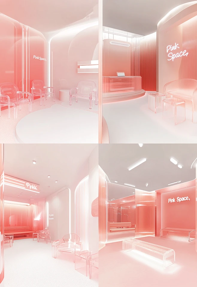richen1655_Peach_and_white_color-themed_pop-up_store_for_Pink_S ...