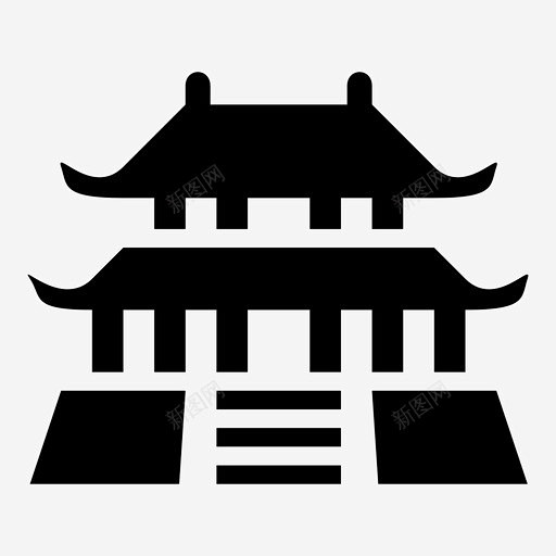 寺庙古代建筑图标高清素材 古代 宝塔 寺庙 建筑 神殿 免抠png 设计图片 免费下载