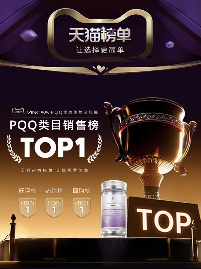 美国VINKISS高纯度PQQ亚精胺胶囊内服细胞级线粒体营养素贵妇奢养-tmall.com天猫-花瓣网