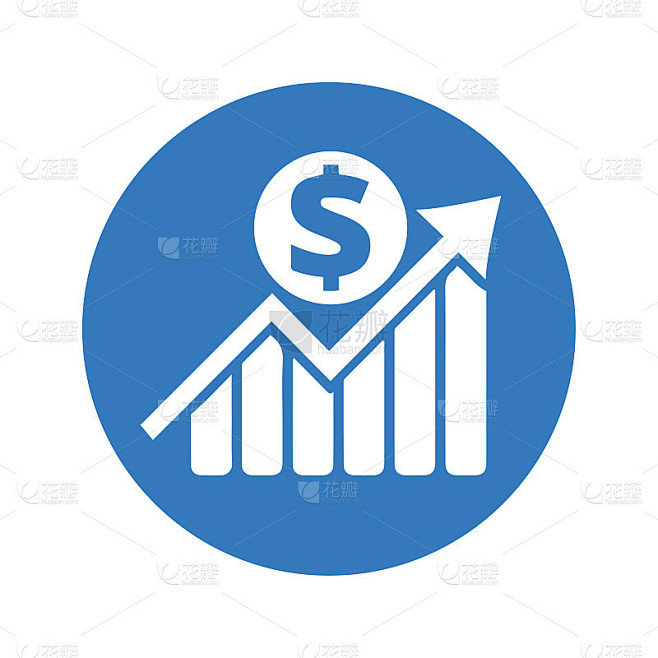 销售/收入增长图标