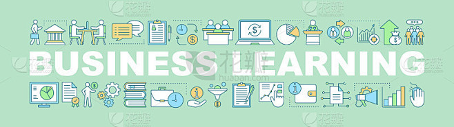 Business learning word concepts banner
