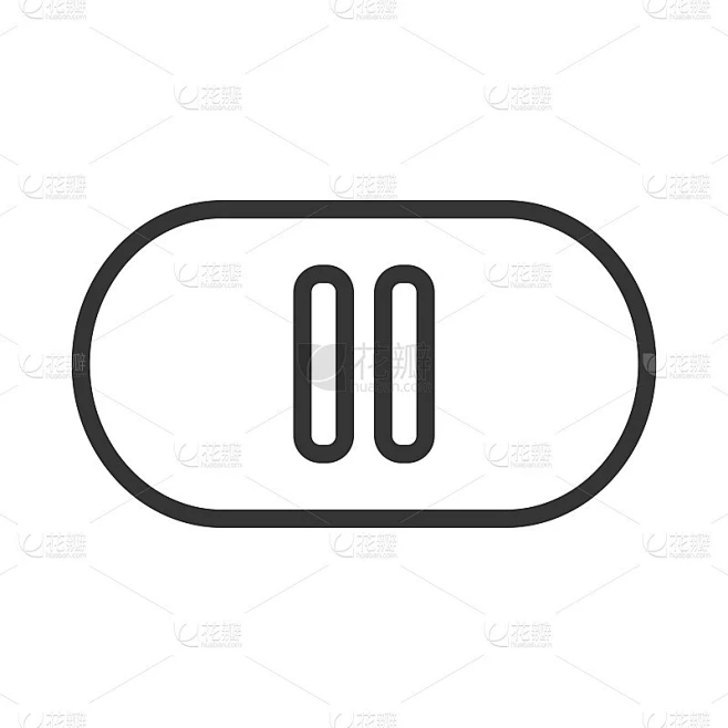 Pause Button Icon Vector Illustration素材-花瓣网