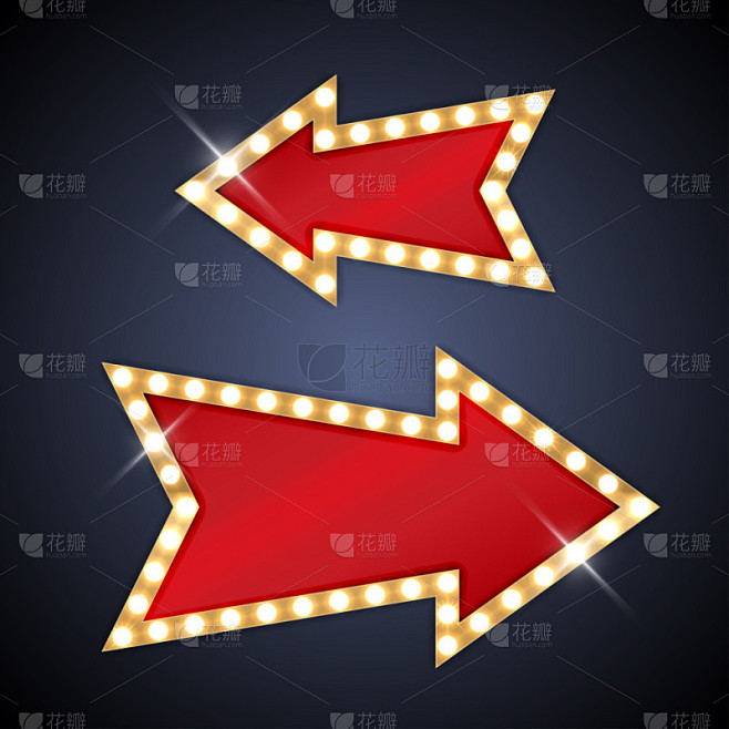 Arrow shaped signs in retro style