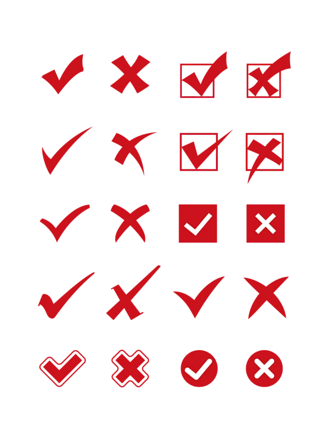 对错符号矢量AI打勾叉号图标图形icon_40786985_2-花瓣网