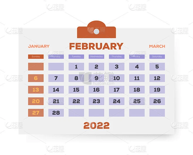 2022年2月日历素材-花瓣网
