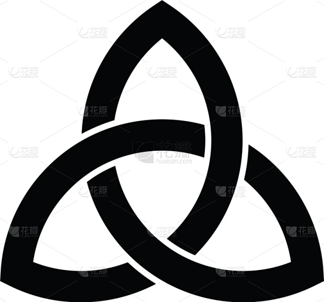 凯尔特风格,标志,图标,符号,叶子,传统,几何形状,三位一体,爱素材-花瓣网