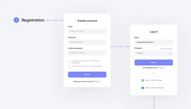 business Figma purple SAAS service user interface UX design ux/ui Web ...
